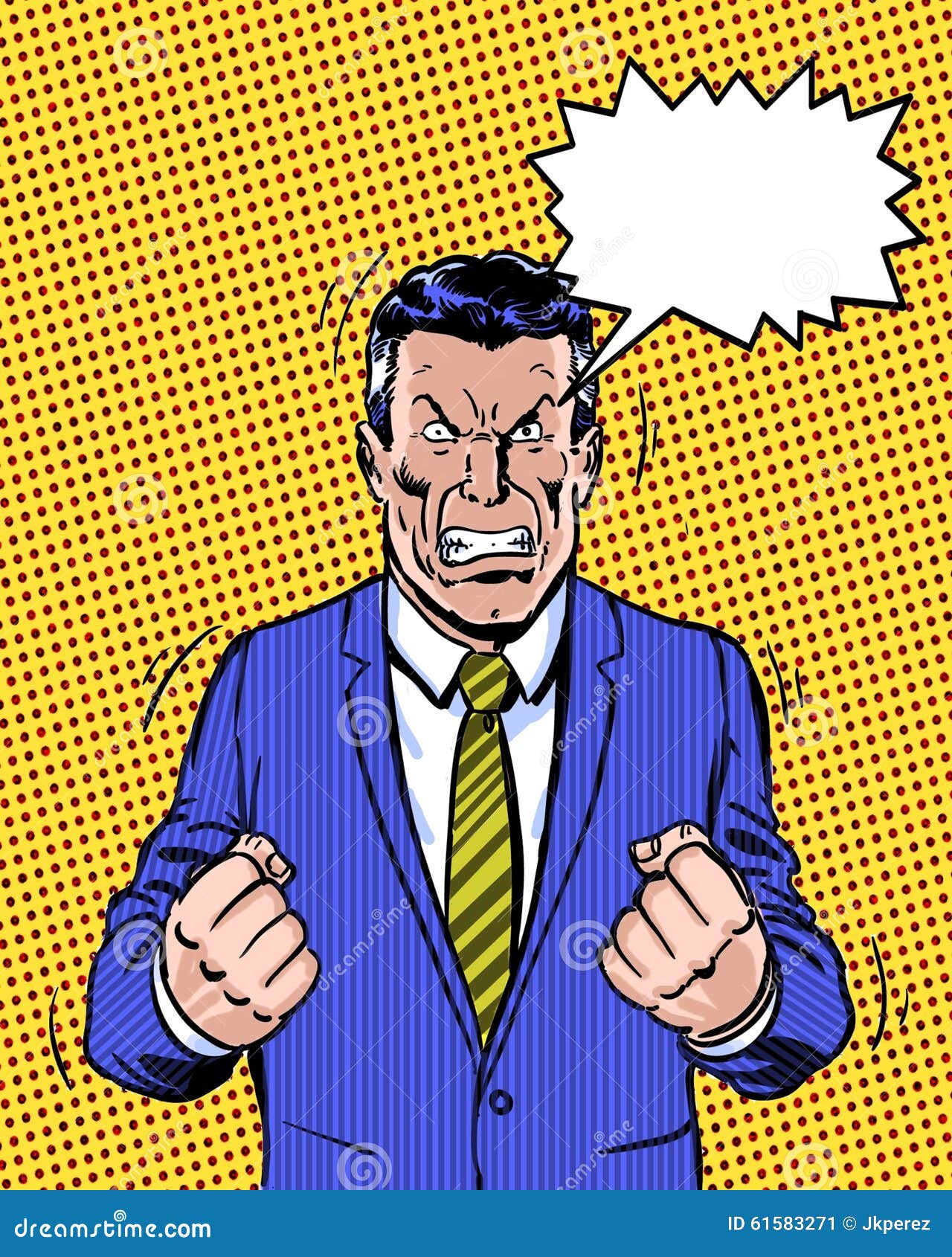 Comic Book Illustrated Angry Manager with Dialogue Balloon Stock ...