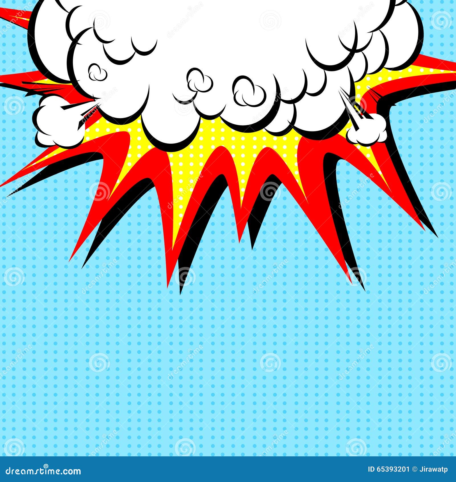 Comic Book Illustration with Explosion on Top. Stock Vector ...