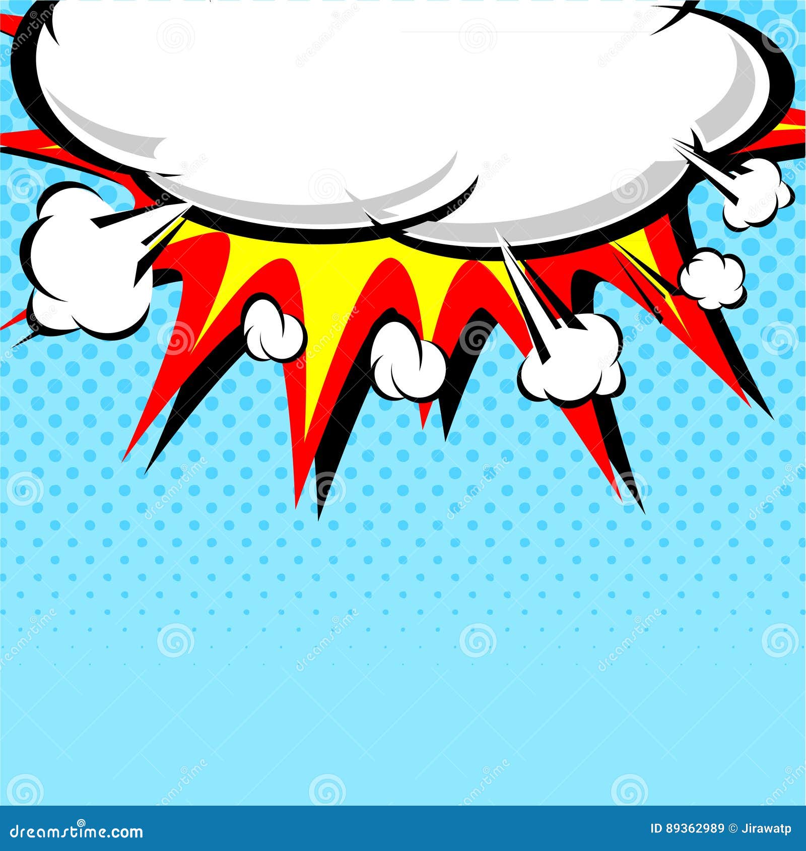 Comic Book Illustration with Explosion on Top. Stock Vector ...