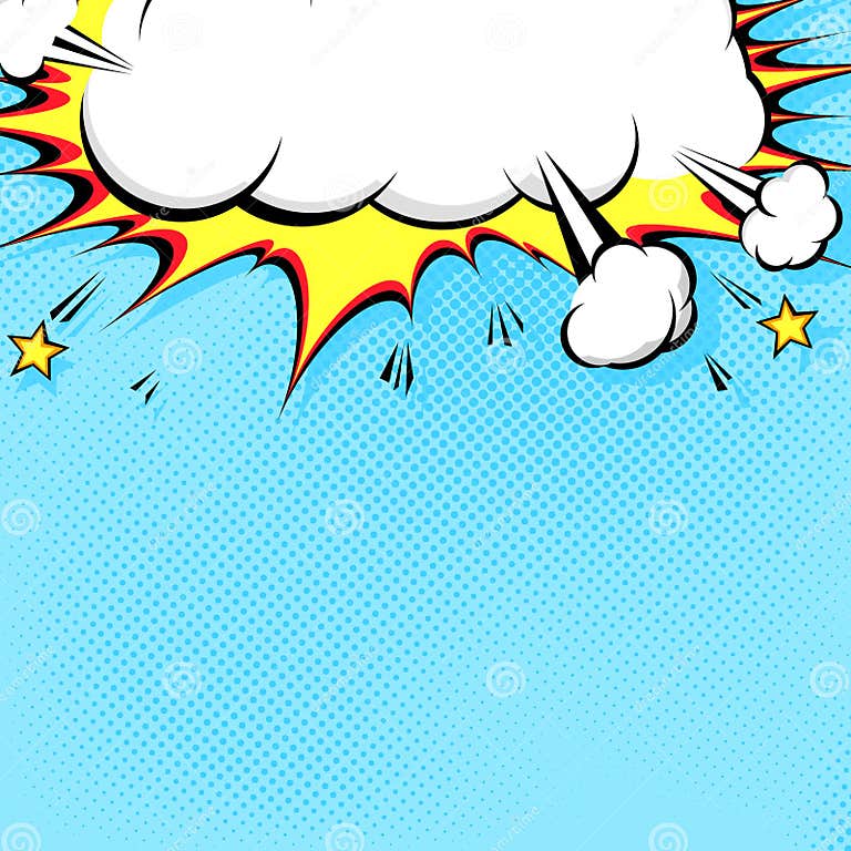 Comic Book Illustration with Explosion on Top Stock Vector ...