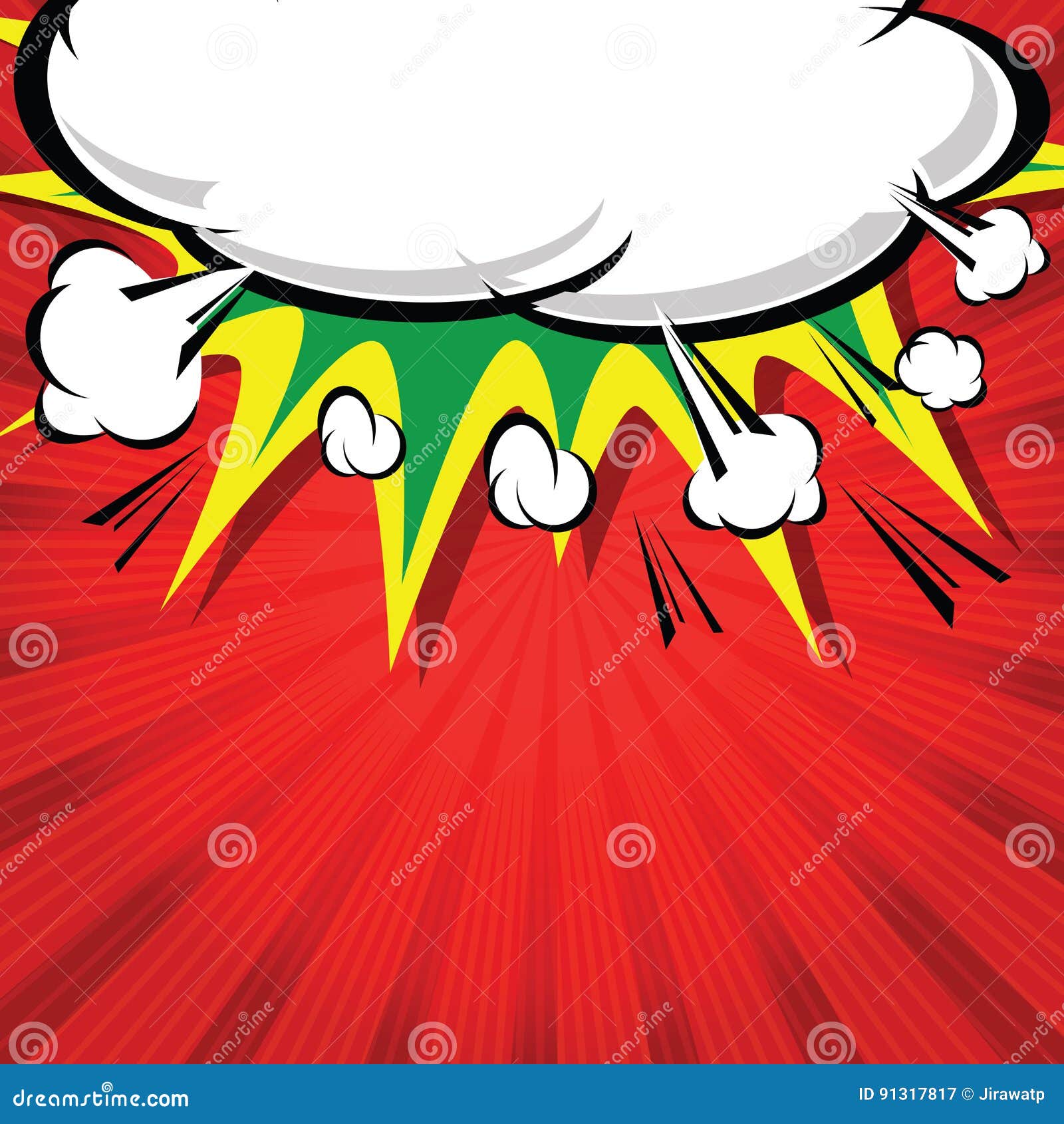 Comic Book Illustration with Explosion on Top. Stock Vector ...