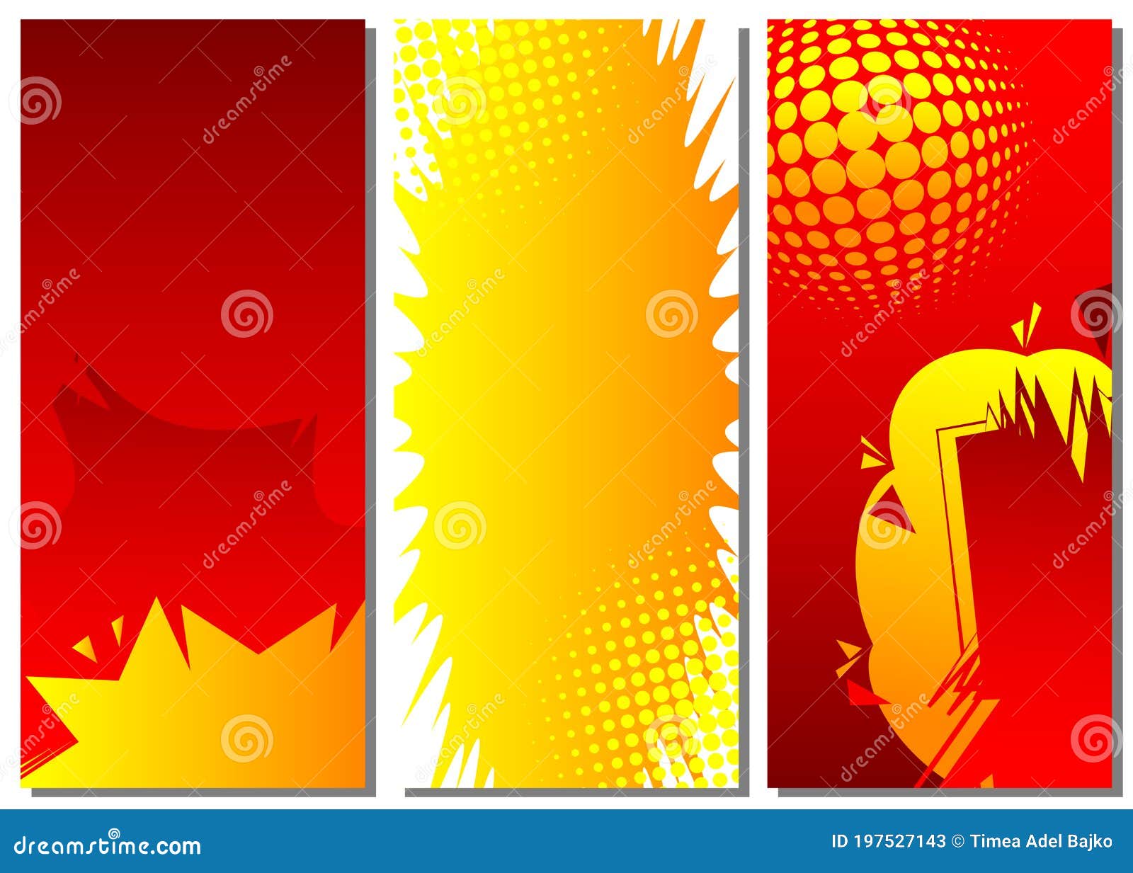 Comic Book Illustration Standing Banners Backgrounds. Stock Vector ...