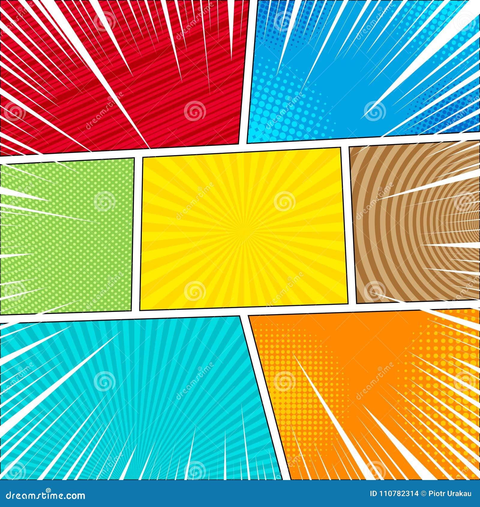 Comic book light template stock vector. Illustration of halftone ...