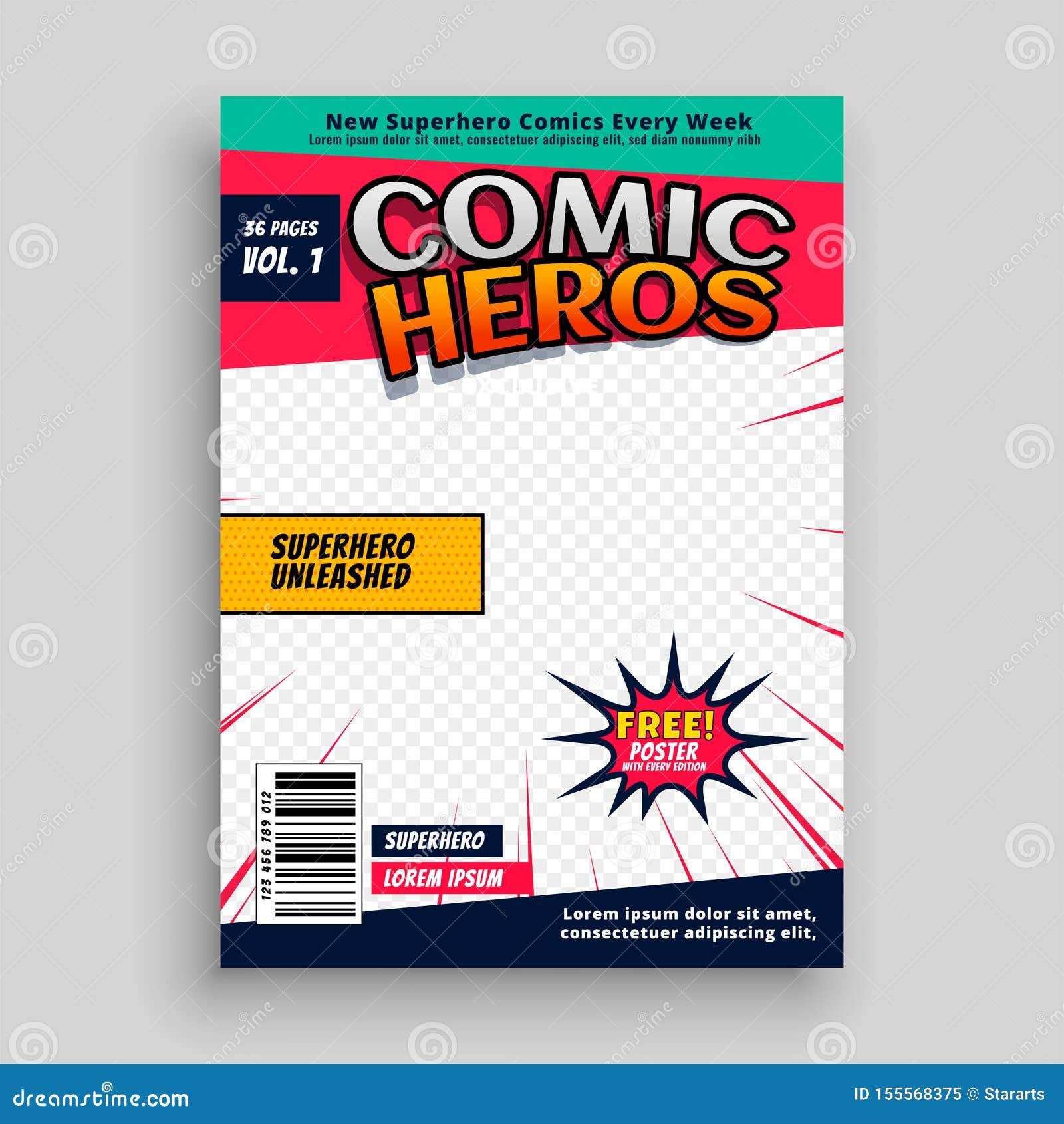 Comic Book Magazine Page Template Design Stock Vector - Illustration of ...