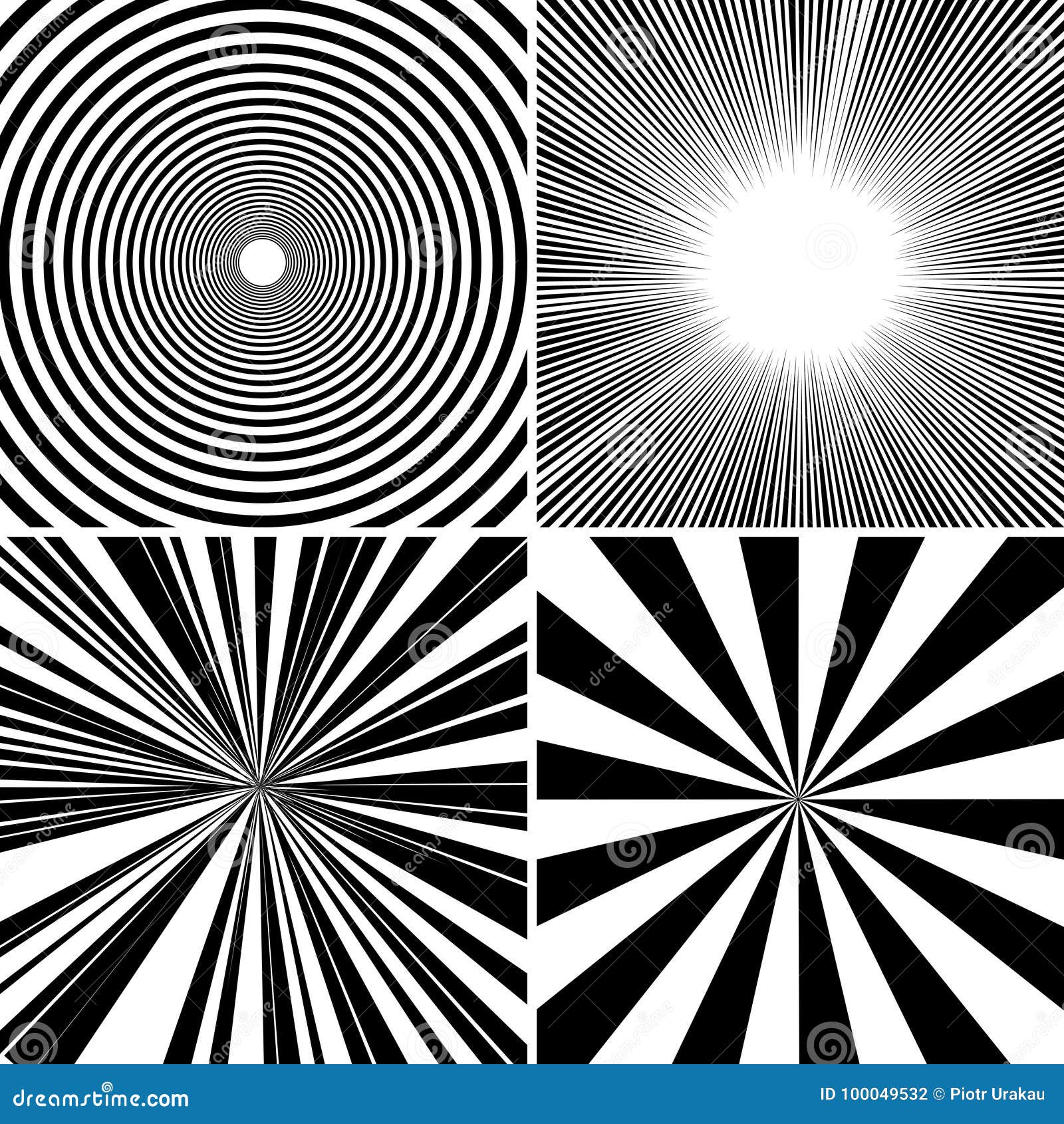 Comic Book Monochrome Backgrounds Set Stock Vector - Illustration of ...