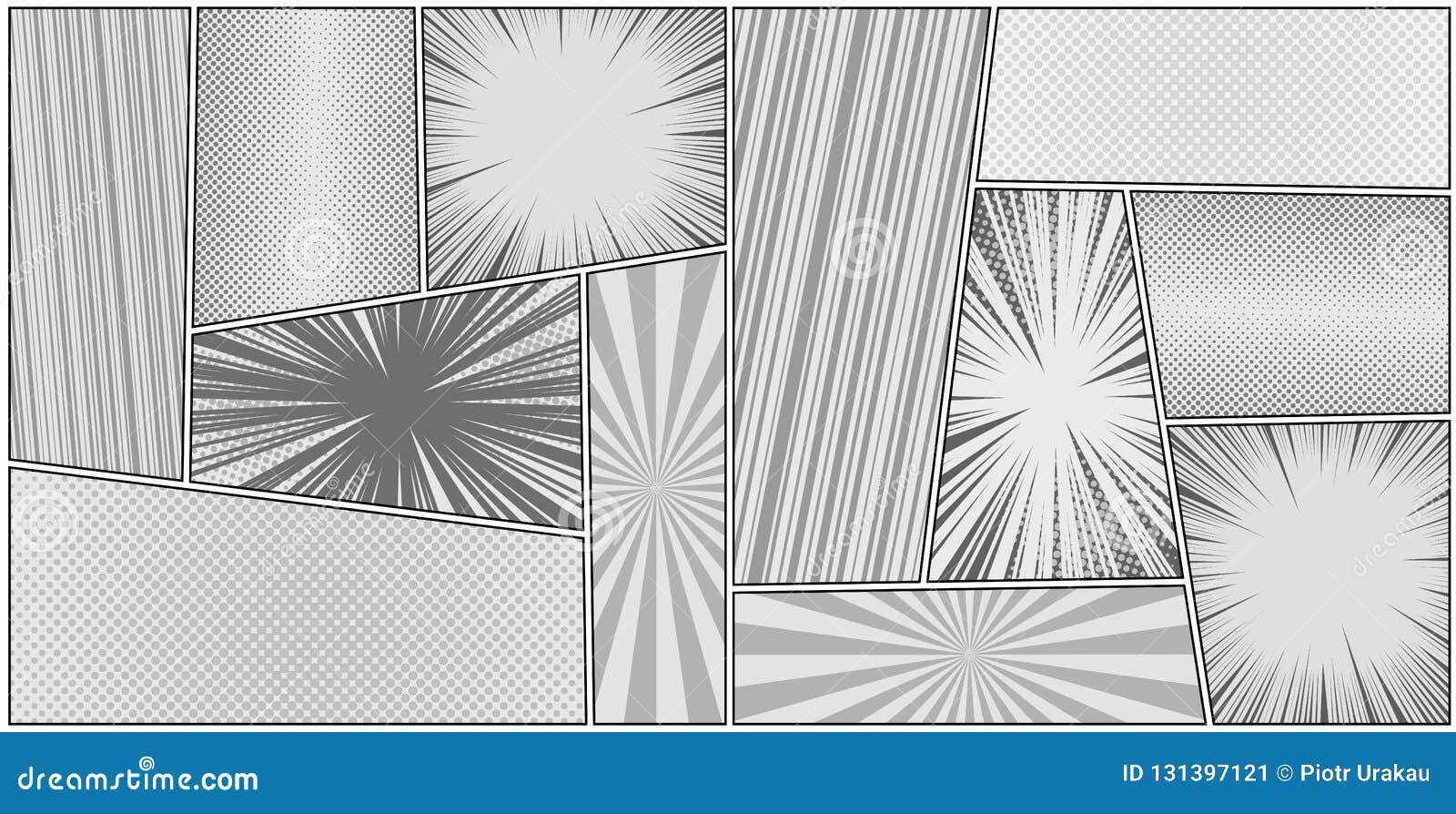Comic Book Monochrome Horizontal Composition Stock Vector ... Comic Book Monochrome Horizontal Composition Stock Vector ...