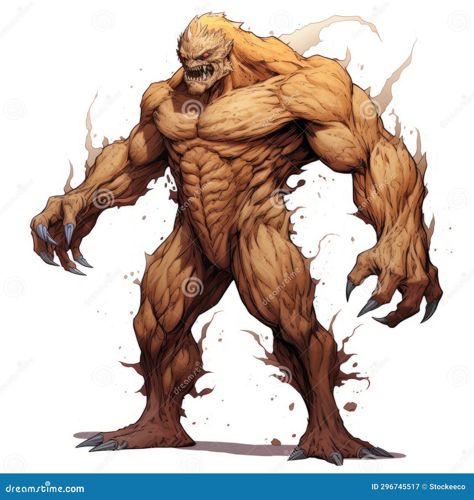 Comic Book Monster with Explosive Pigmentation and Heavy Outlines Stock ...