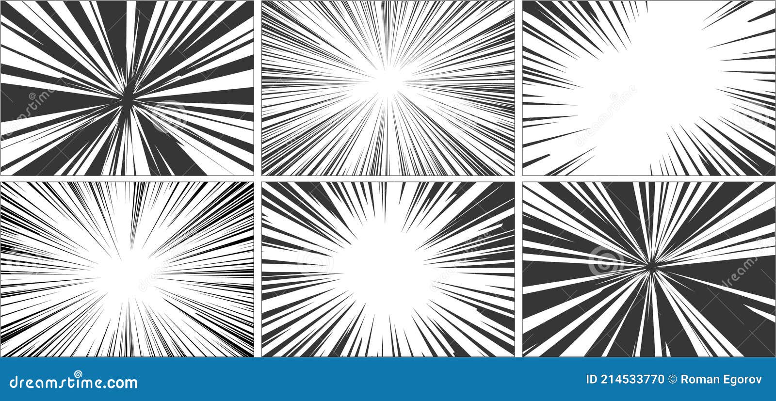 Comic Book Motion Effect. Black and White Diverging Rays. Pop Art ...