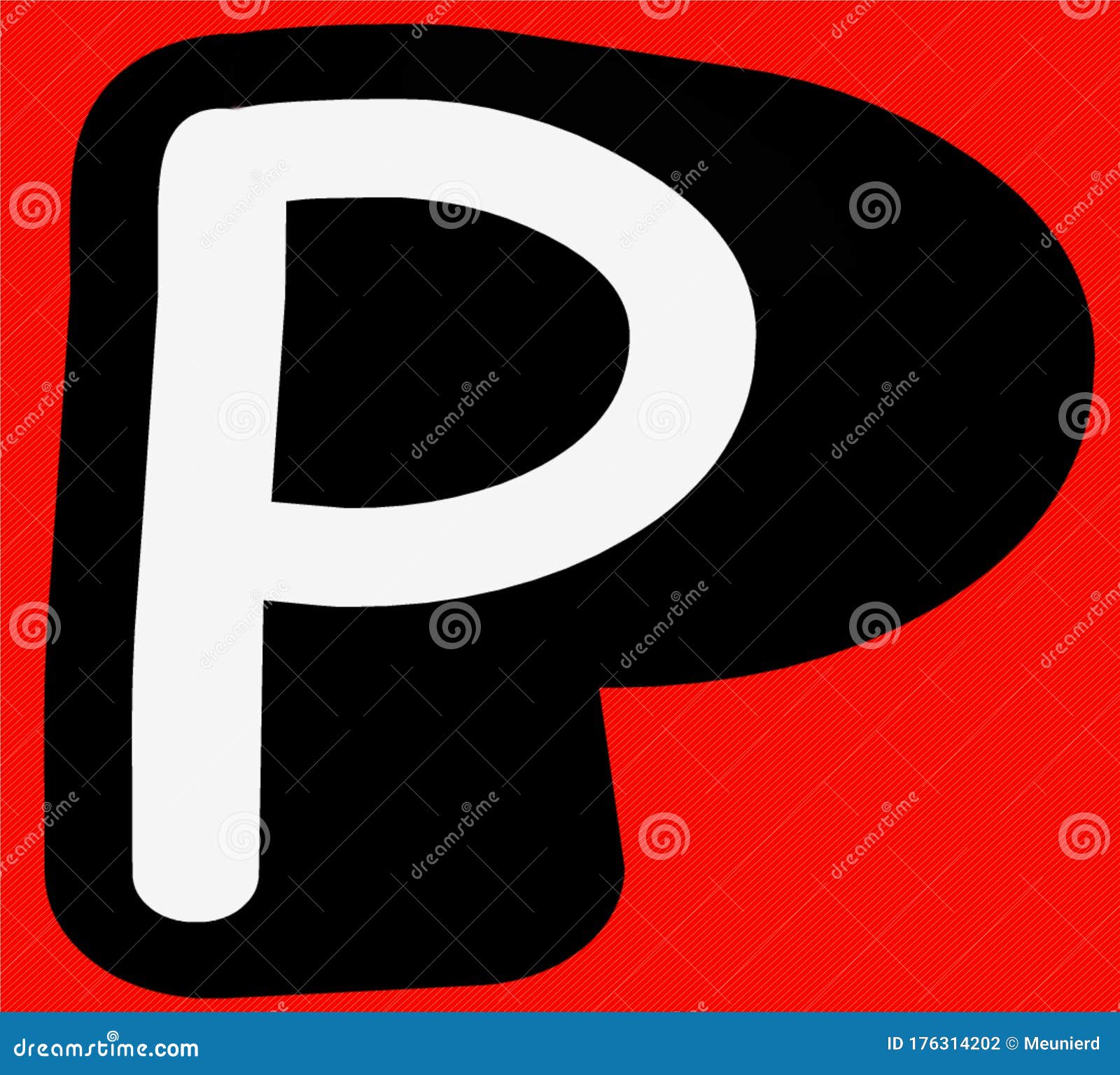 Comic book P letter stock illustration. Illustration of drawing - 176314202