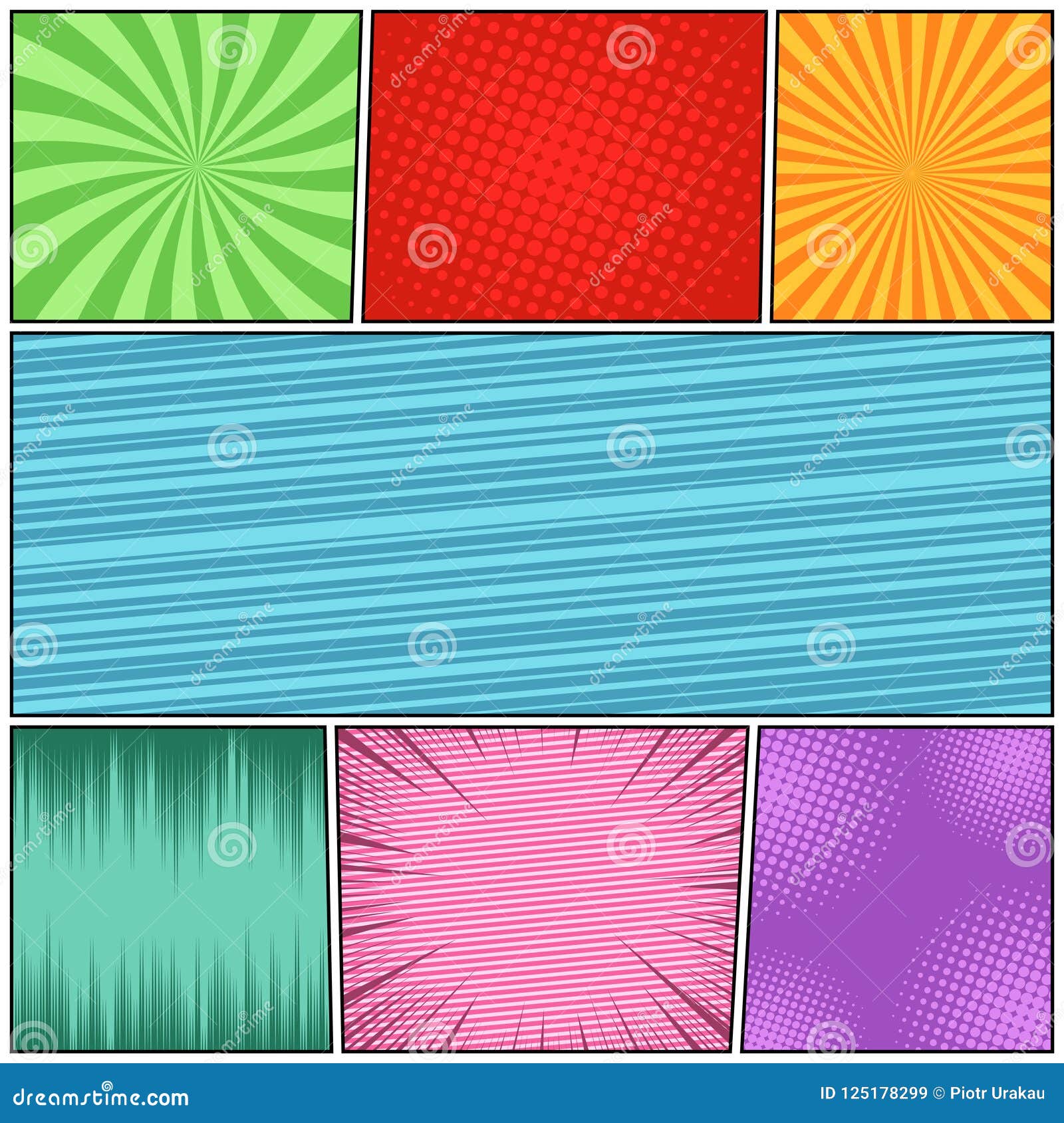 Comic Book Page Abstract Background Stock Vector - Illustration of ...