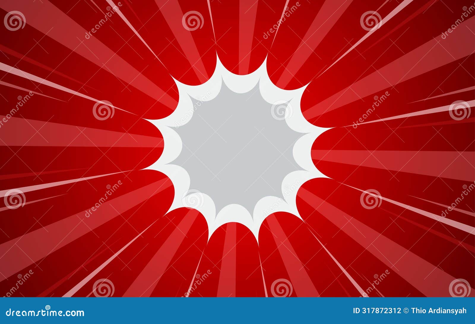 Comic Book Page Background with Rays, Radial Effect and Halftone Effect ...