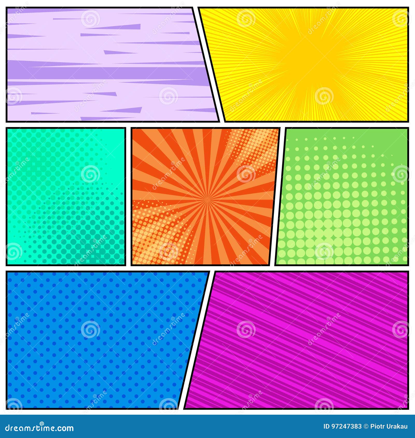 Comic Book Page Bright Background Stock Vector - Illustration of color ...