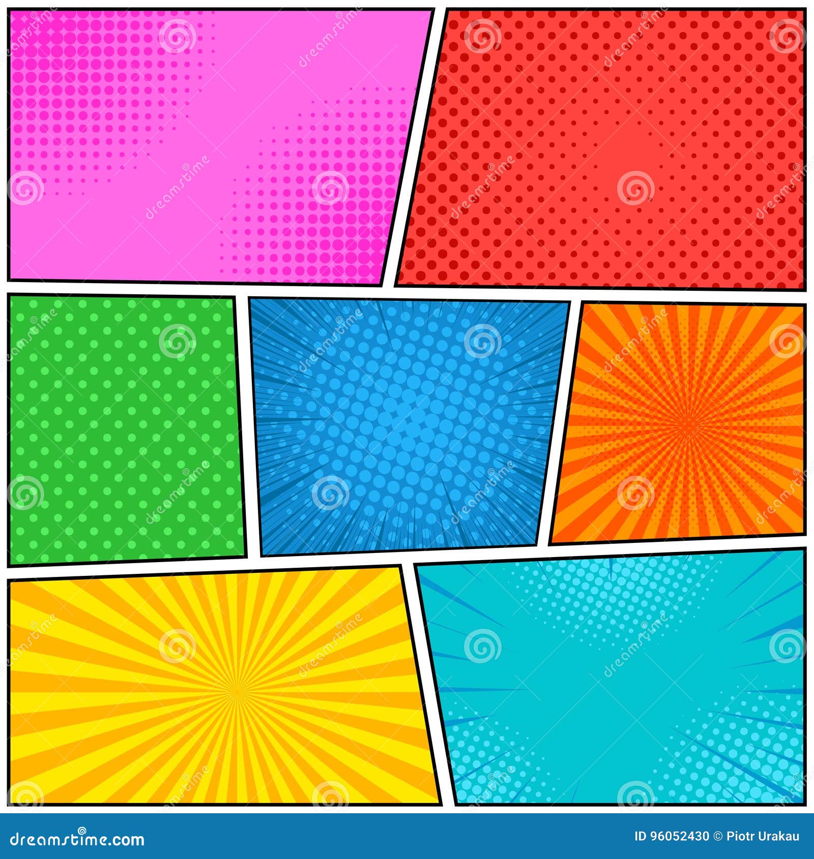 Comic Book Page Bright Template Stock Vector - Illustration of album ...