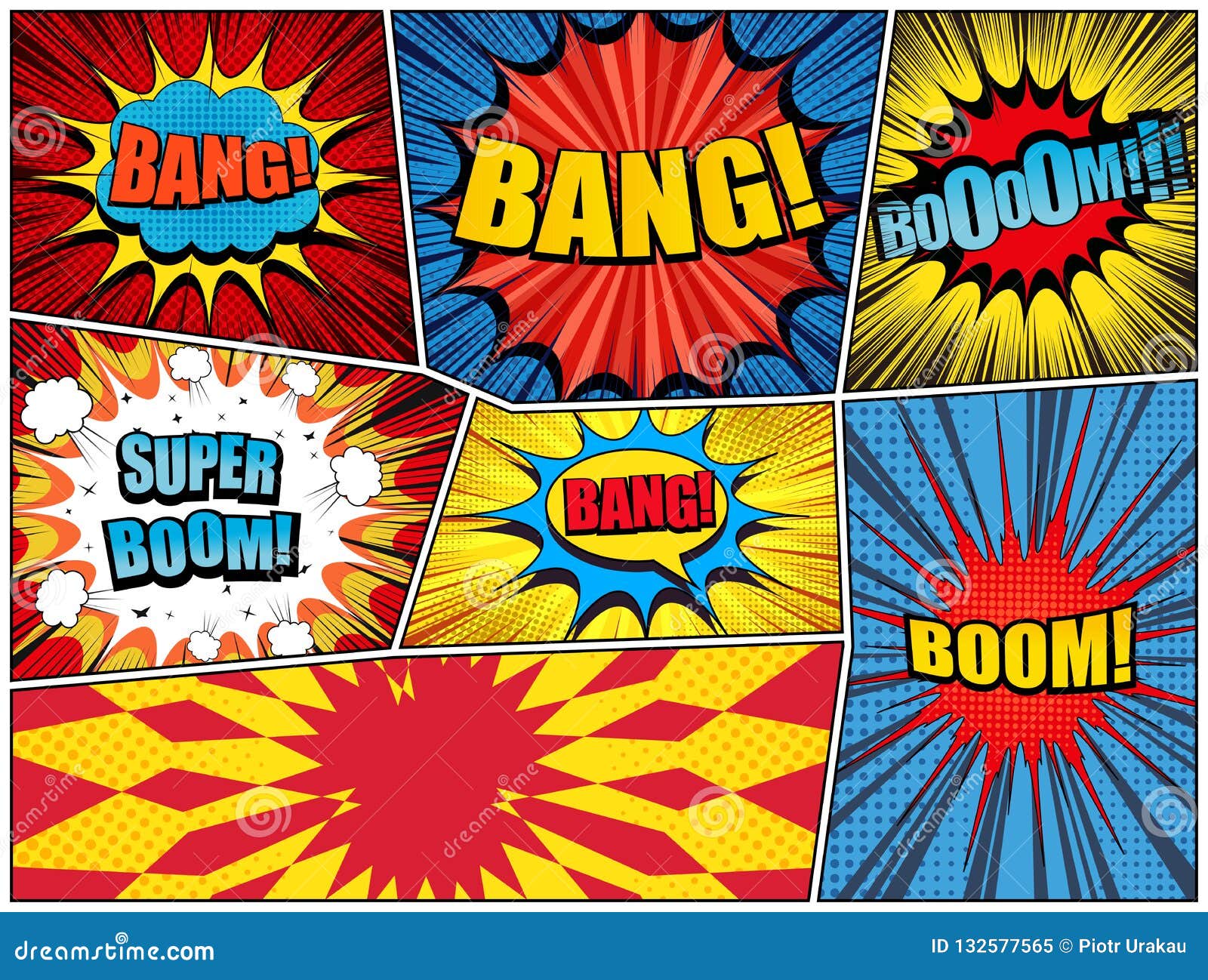 Comic Book Page Burst Background Stock Vector - Illustration of burst ...