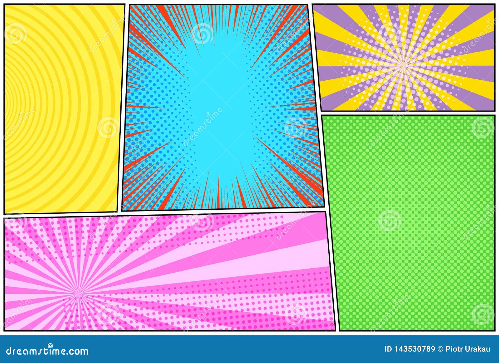 Comic Book Page Colorful Template Stock Vector - Illustration of border ...