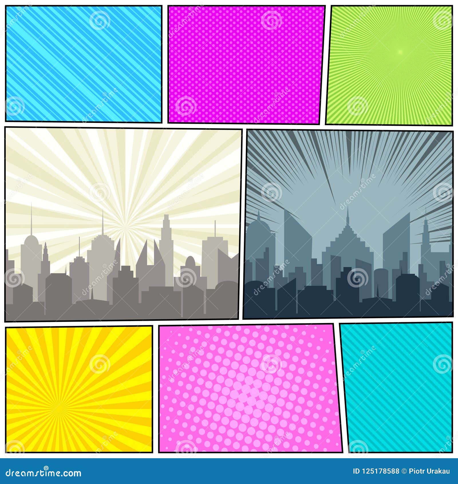 Comic Book Page Composition Stock Vector - Illustration of layout, line ...