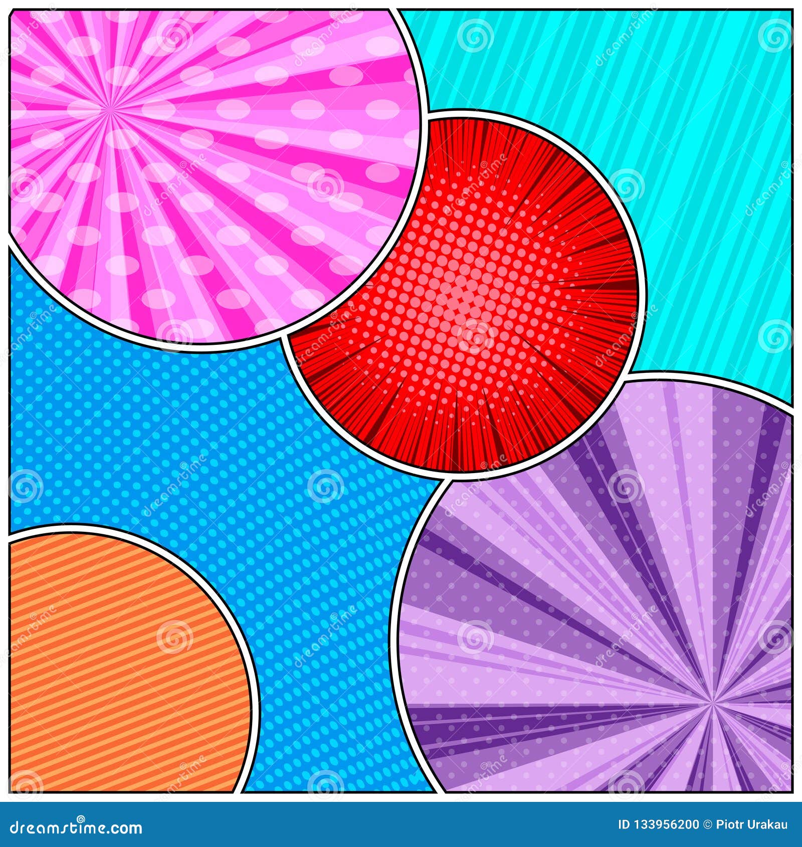 Comic Book Page Composition Stock Vector - Illustration of halftone ...