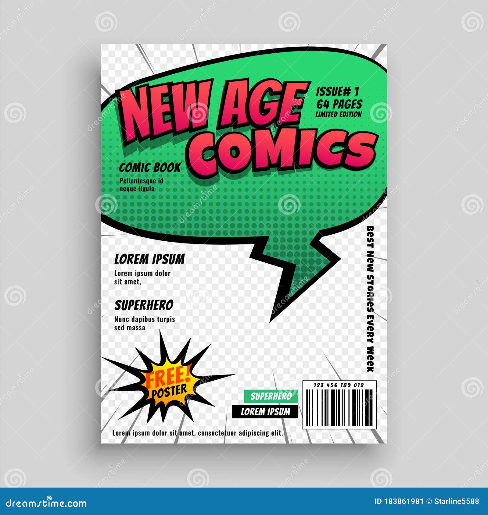 Comic Book Page Cover Template Design Stock Vector - Illustration of ...