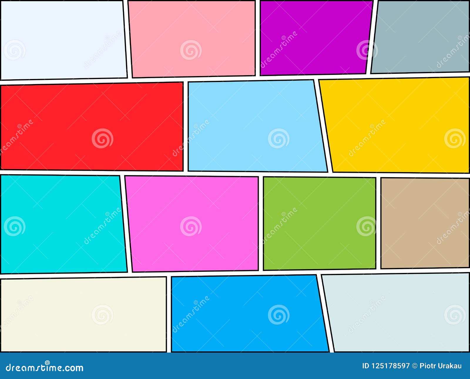Comic Book Page Empty Template Stock Vector - Illustration of frame ...