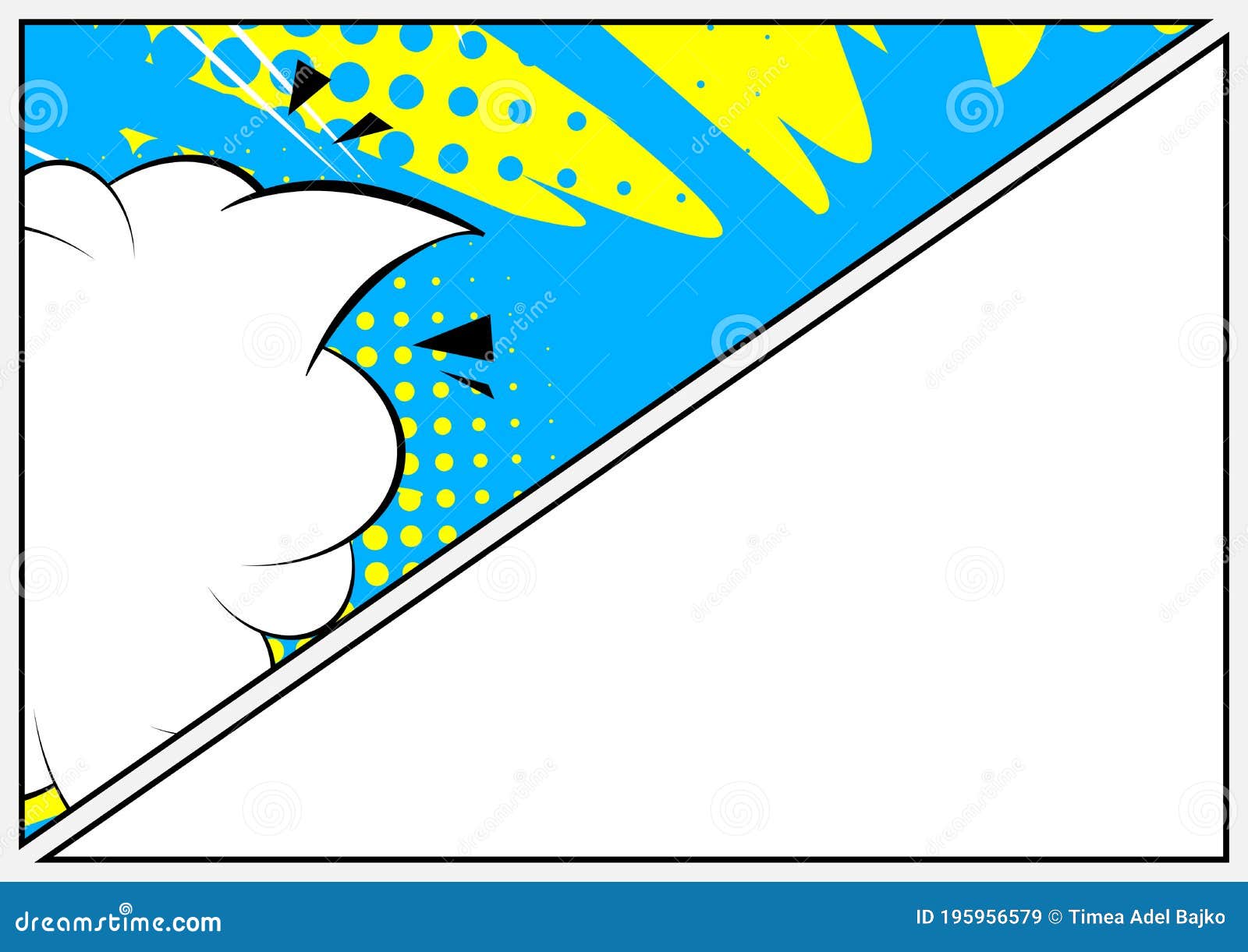 Comic Book Page Illustration with Half Page Colored. Stock Vector ...