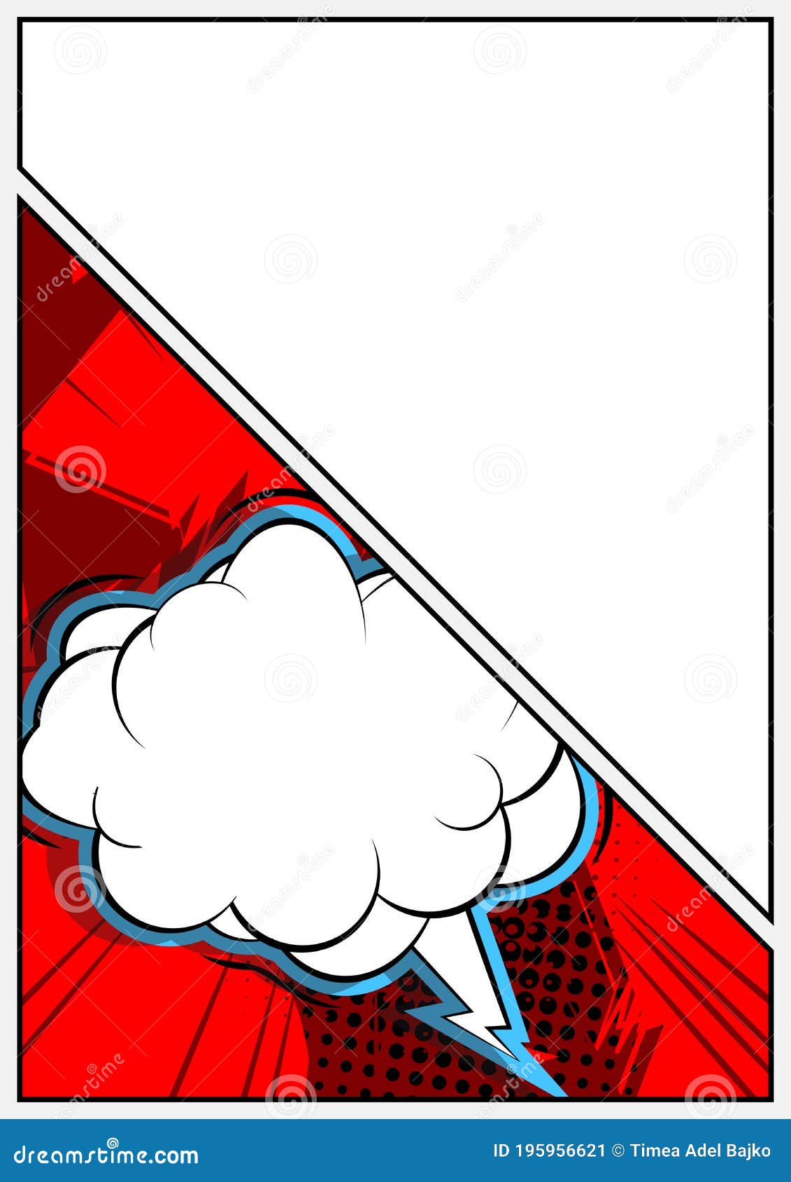Comic Book Page Illustration with Half Page Colored. Stock Vector ...