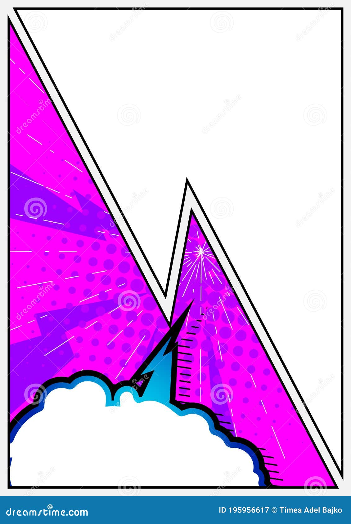 Comic Book Page Illustration with Half Page Colored. Stock Vector ...