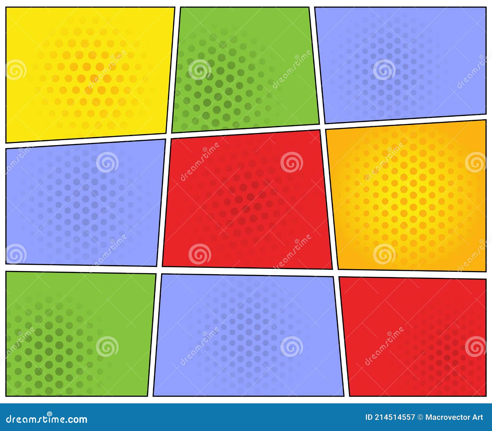 Comic Book Page Layout Template Stock Vector - Illustration of angled ...