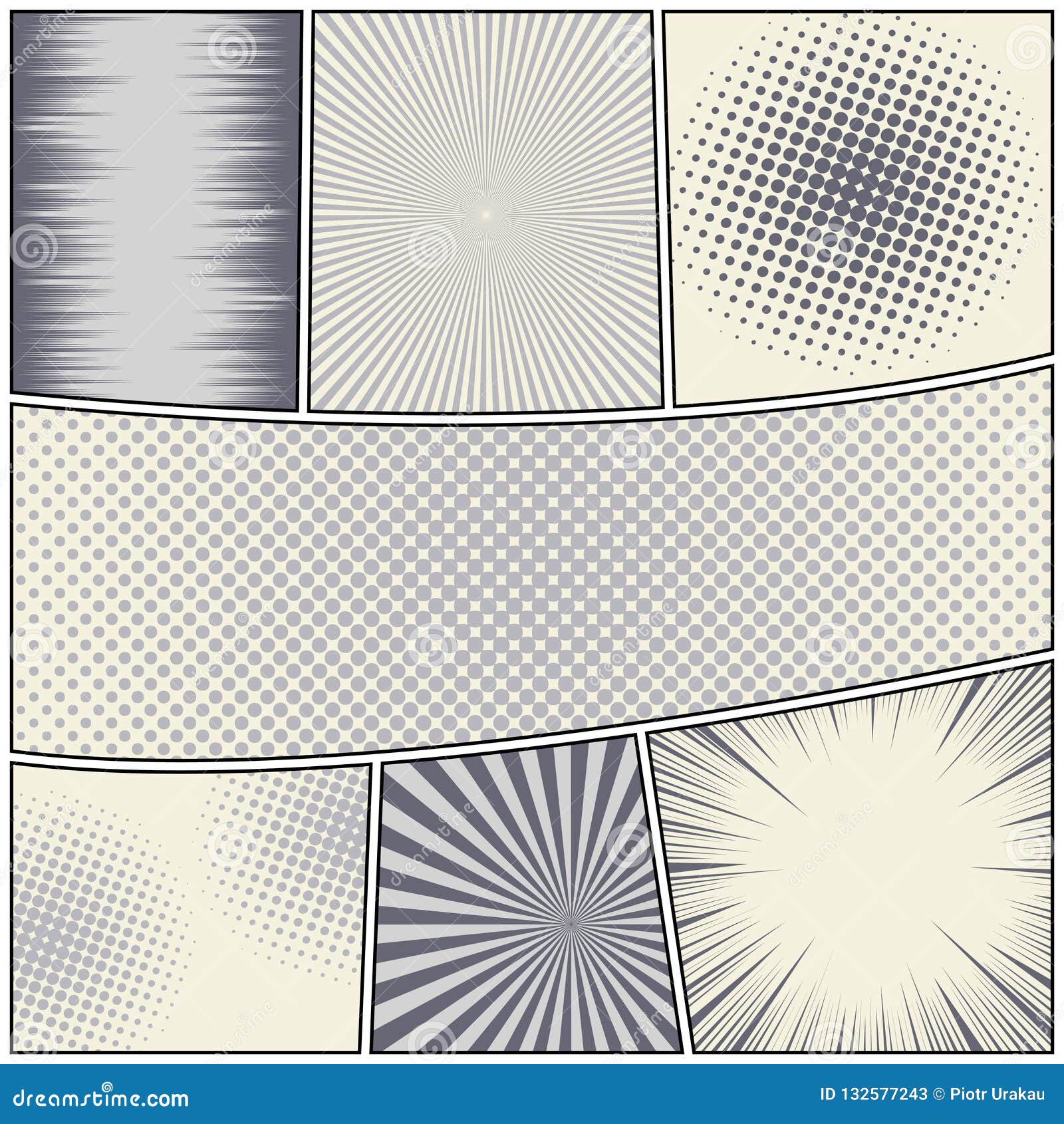 Comic Book Page Light Composition Stock Vector - Illustration of ...