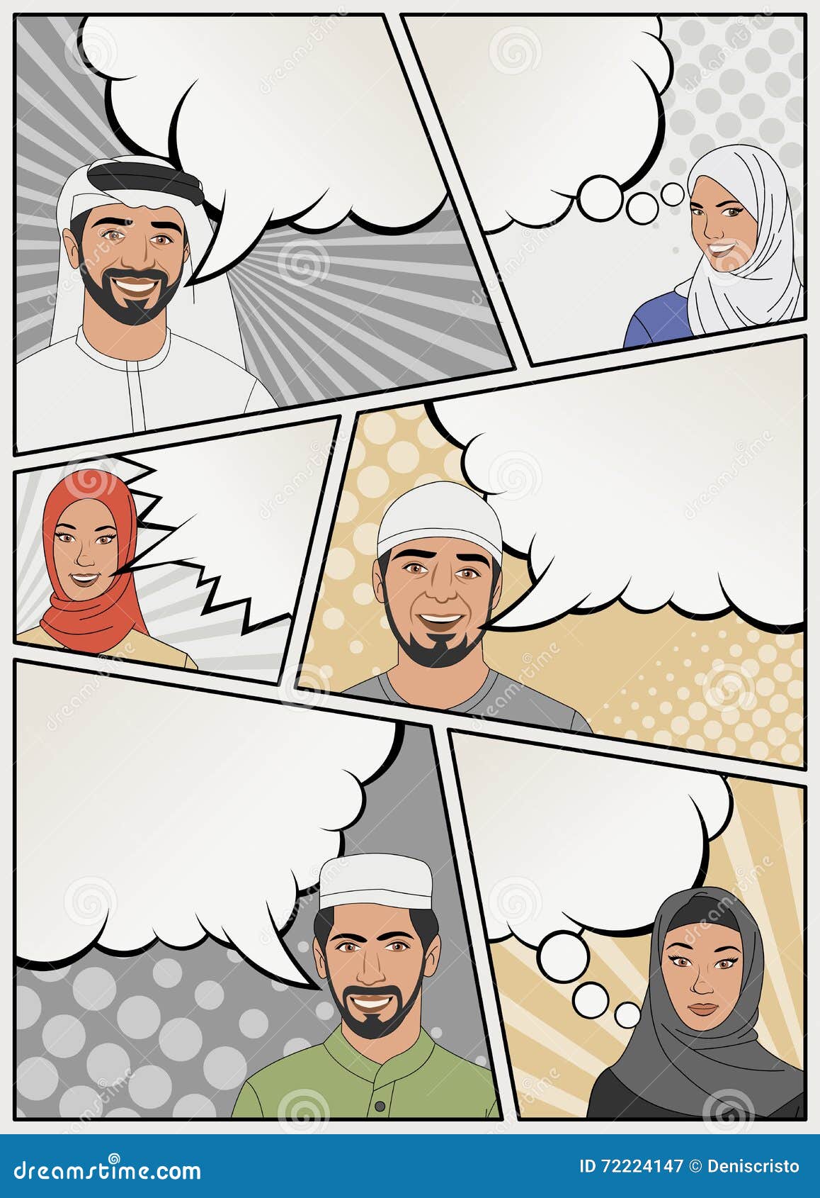 Muslim People Conference Vector Cartoon Illustration | CartoonDealer ...