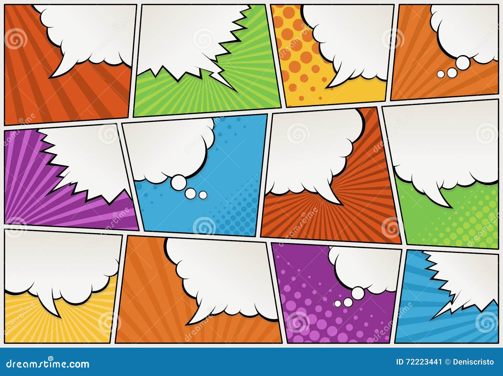 Comic Book Page with Speech Bubbles Stock Vector - Illustration of page ...