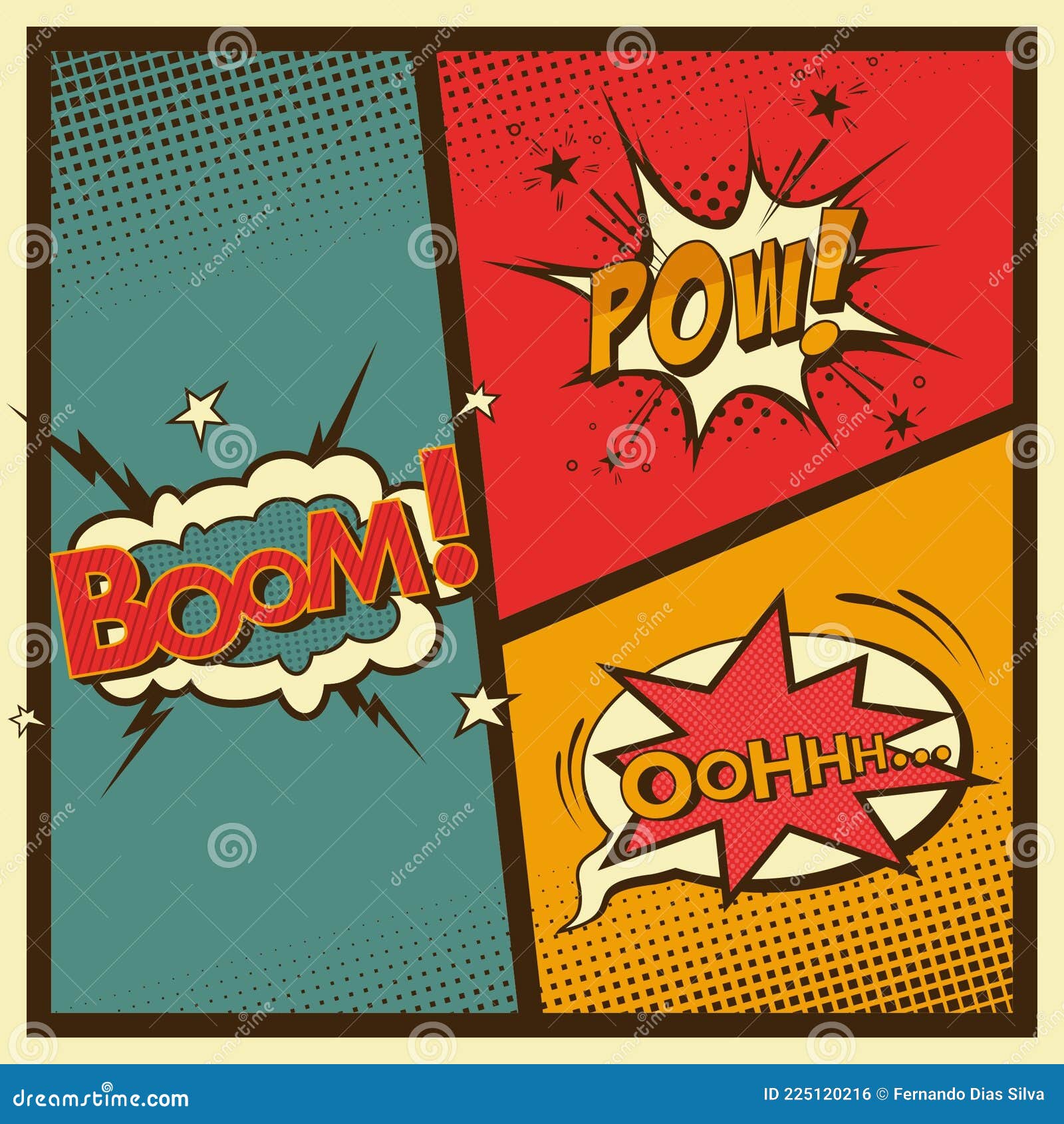 Comic Book Page. Super Layout with Frame and Speech Bubbles with Comic ...