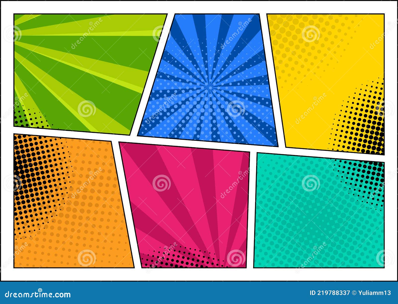 Comic Book Page Template. Colorful Frames for Design Stock Vector ...