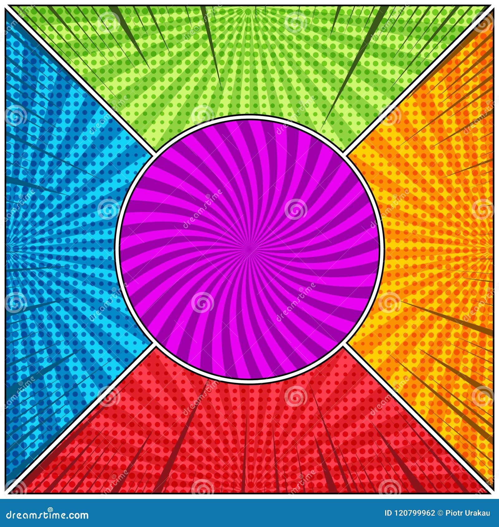 Comic book page template stock vector. Illustration of funny - 120799962