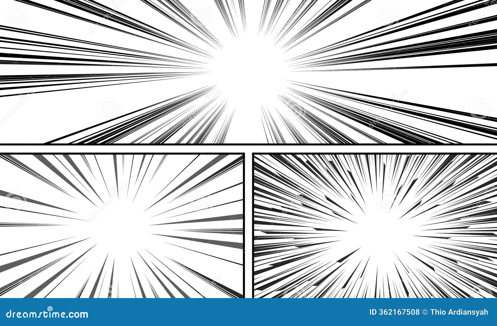 Comic Book Page Template with Radial Background in Pop-art Style ...