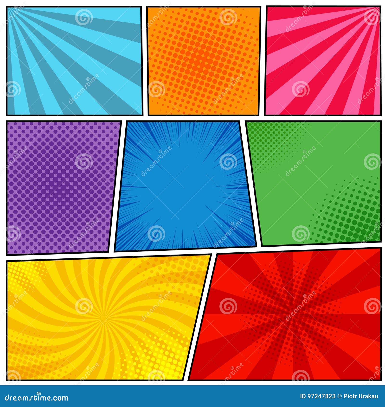 Comic book page template stock vector. Illustration of manga - 97247823