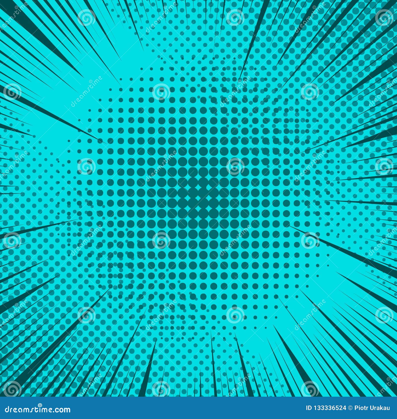 Comic Book Page Turquoise Background Stock Vector - Illustration of ...