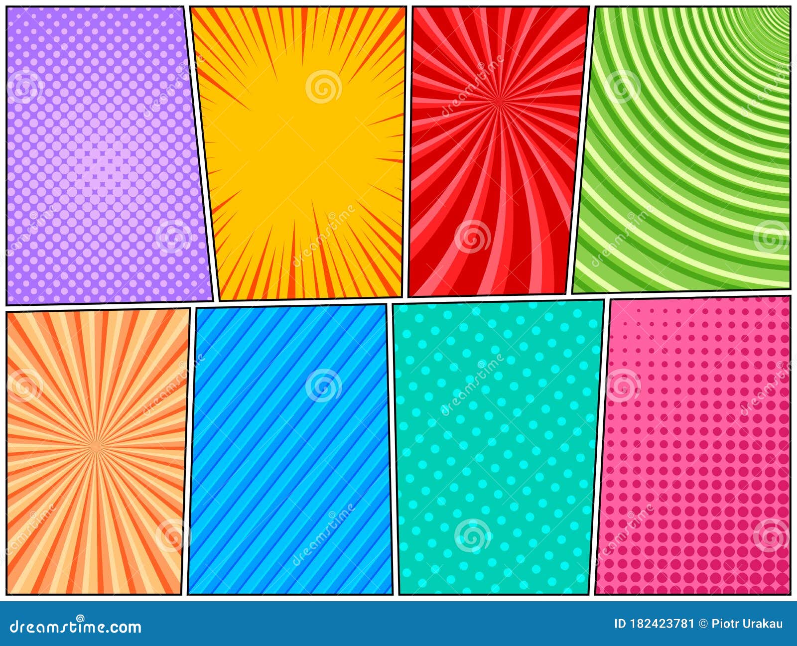 Comic Book Pages Colorful Composition Stock Vector - Illustration of ...