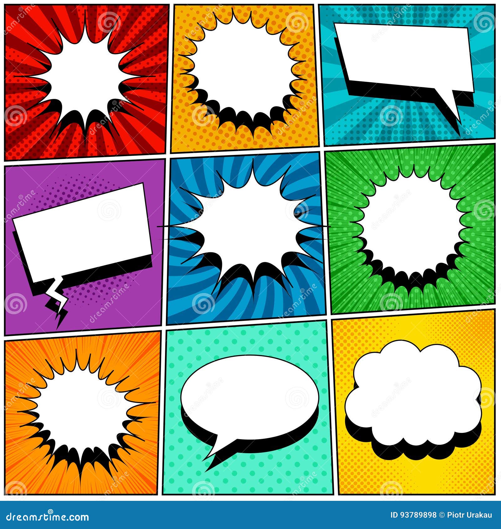 Comic book pages set stock vector. Illustration of border - 93789898 Comic book pages set stock vector. Illustration of border - 93789898