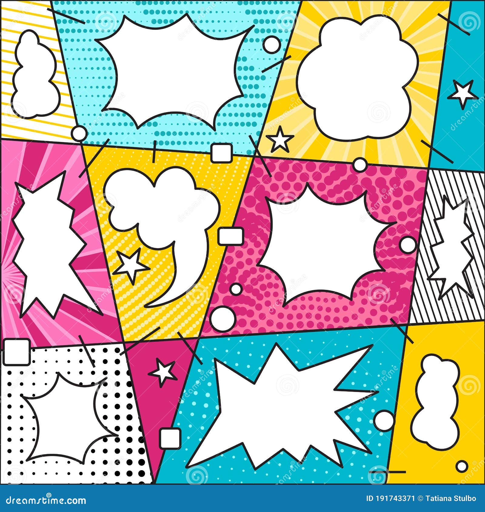 Comic Book Pattern Background Stock Vector - Illustration of discussion ...