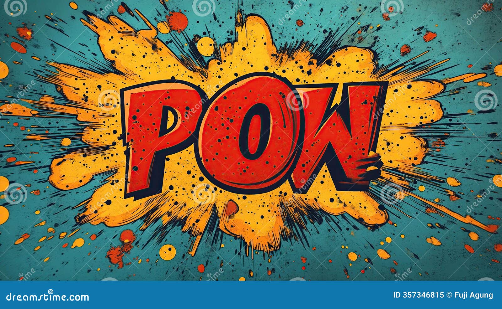 Comic Book POW Explosion with Vibrant Colors and Splattered Paint ...
