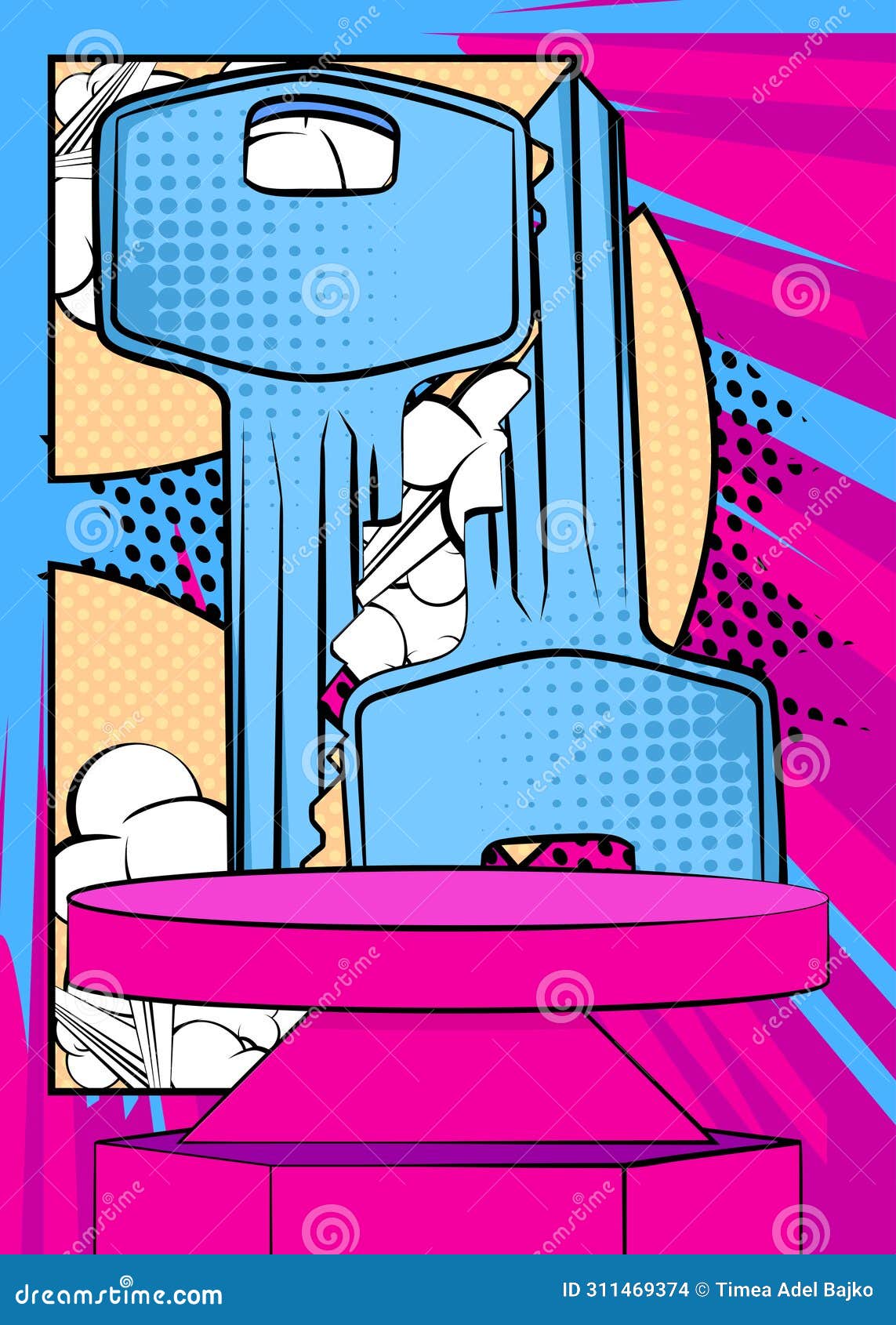 Comic Book Product Podium Stage for Mockup Presentation with Key ...