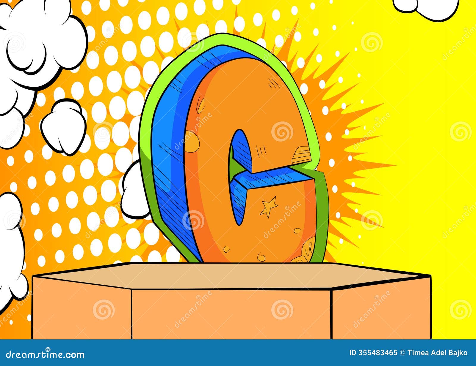 Comic Book Product Podium Stage for Mockup with Letter C. Retro Comics ...