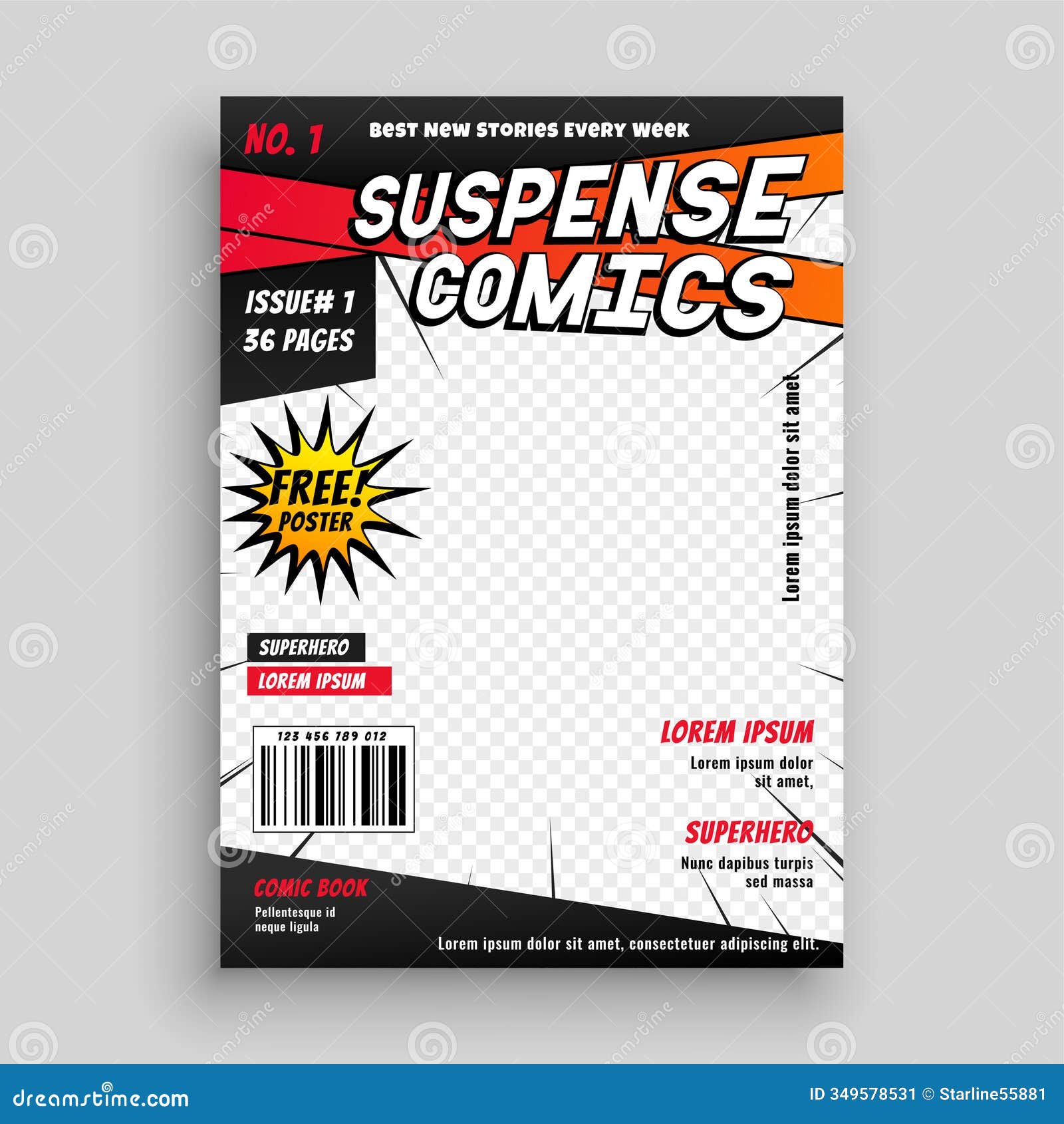 Comic Book Publication Cover Page Design Stock Vector - Illustration of ...