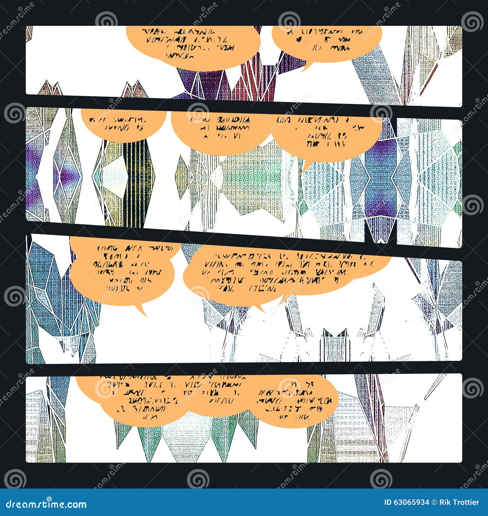 Sample Comic Pattern Background. Fairytale Colorful Cute House In ...