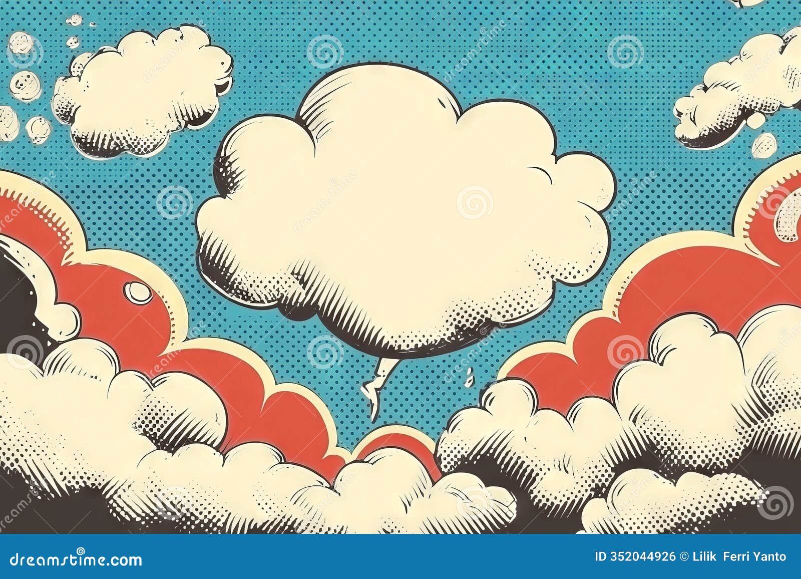 Comic Book Sky with Clouds stock illustration. Illustration of comic ...