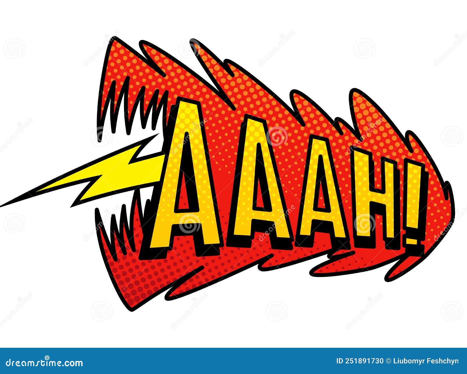 Comic Book Sound. Colored Hand Drawn Speech Bubble. Aaah Sound Chat ...