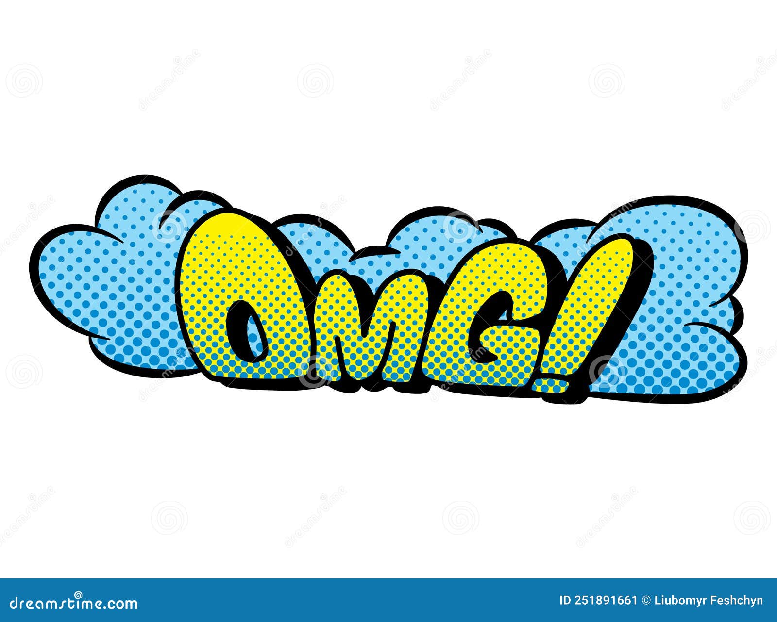 Comic Book Sound. Colored Hand Drawn Speech Bubble. OMG Sound Chat Text ...