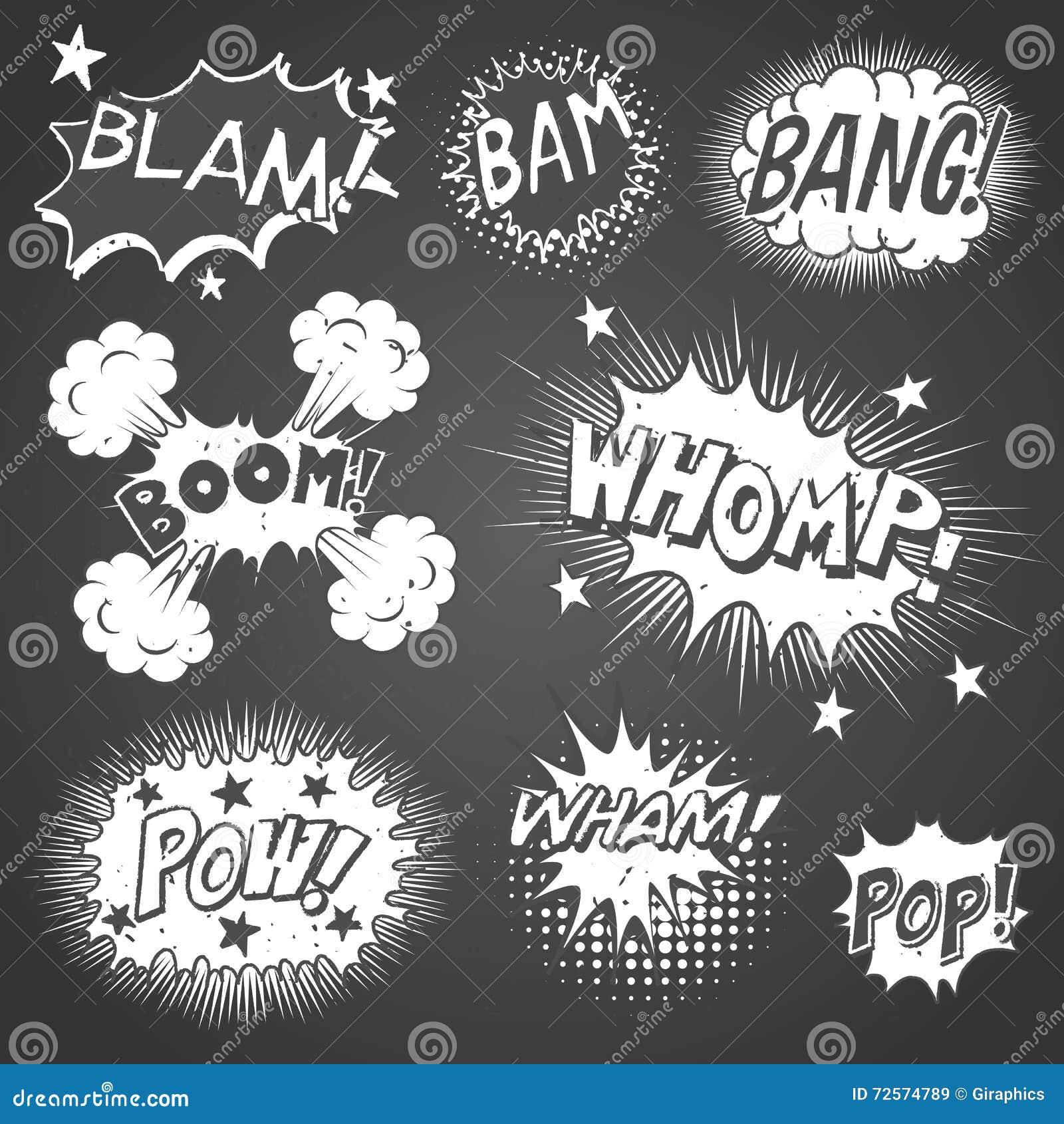 Comic Book Sound Effects stock vector. Illustration of copy - 72574789