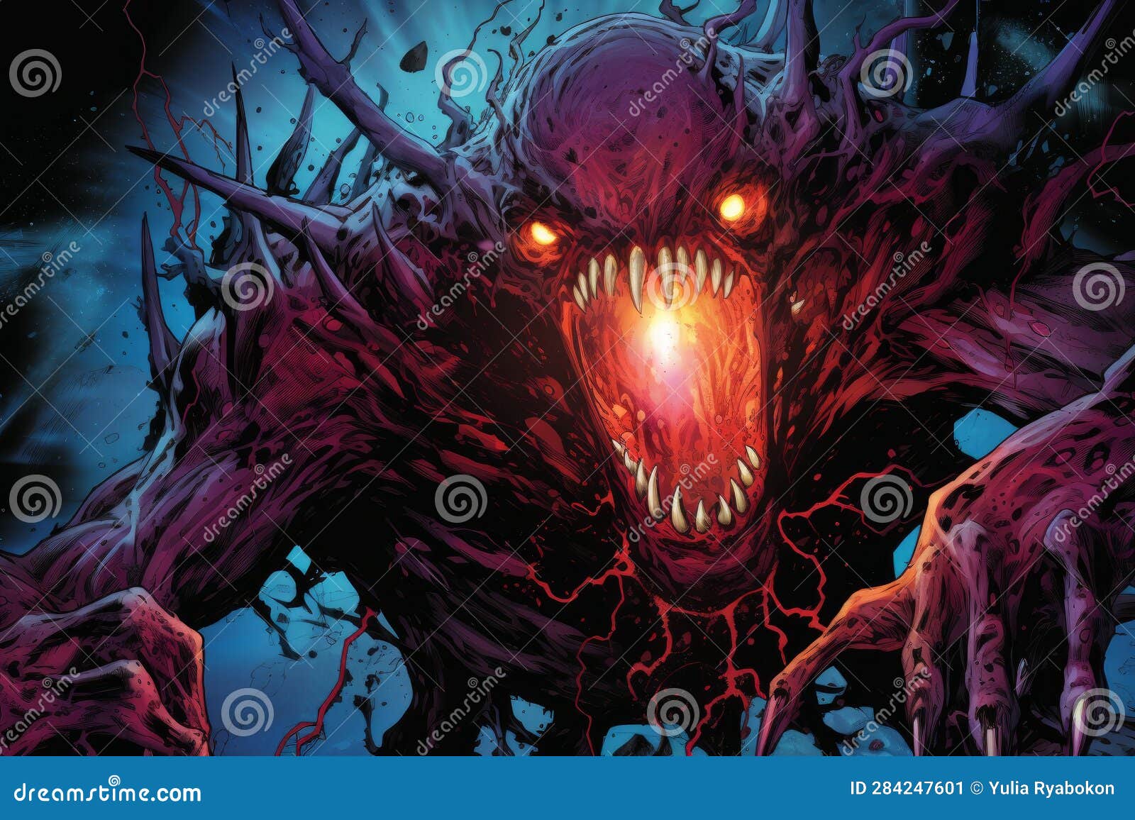 Comic Book Space Demon. Generate Ai Stock Illustration - Illustration ...