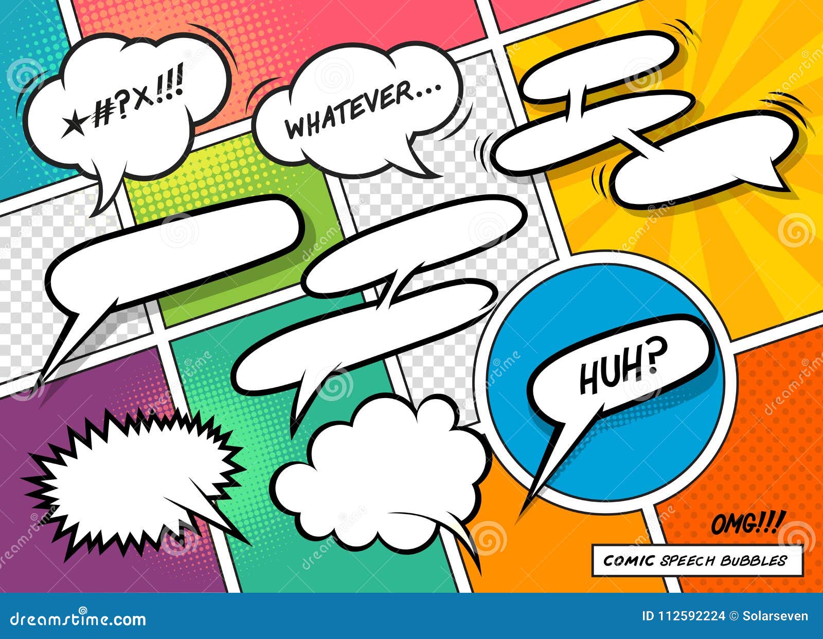 Cartoon Speech Bubbles, Explode Bang Sound With Comic Text Elements ...